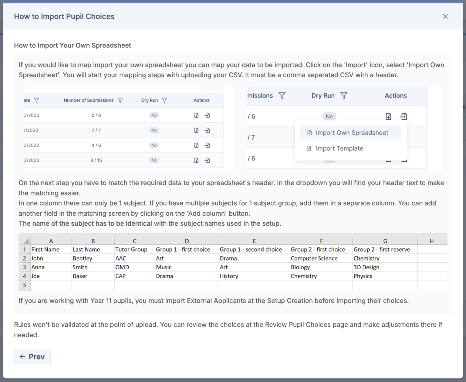 How to use the Import Pupil Choices page – Bromcom – Documentation Centre