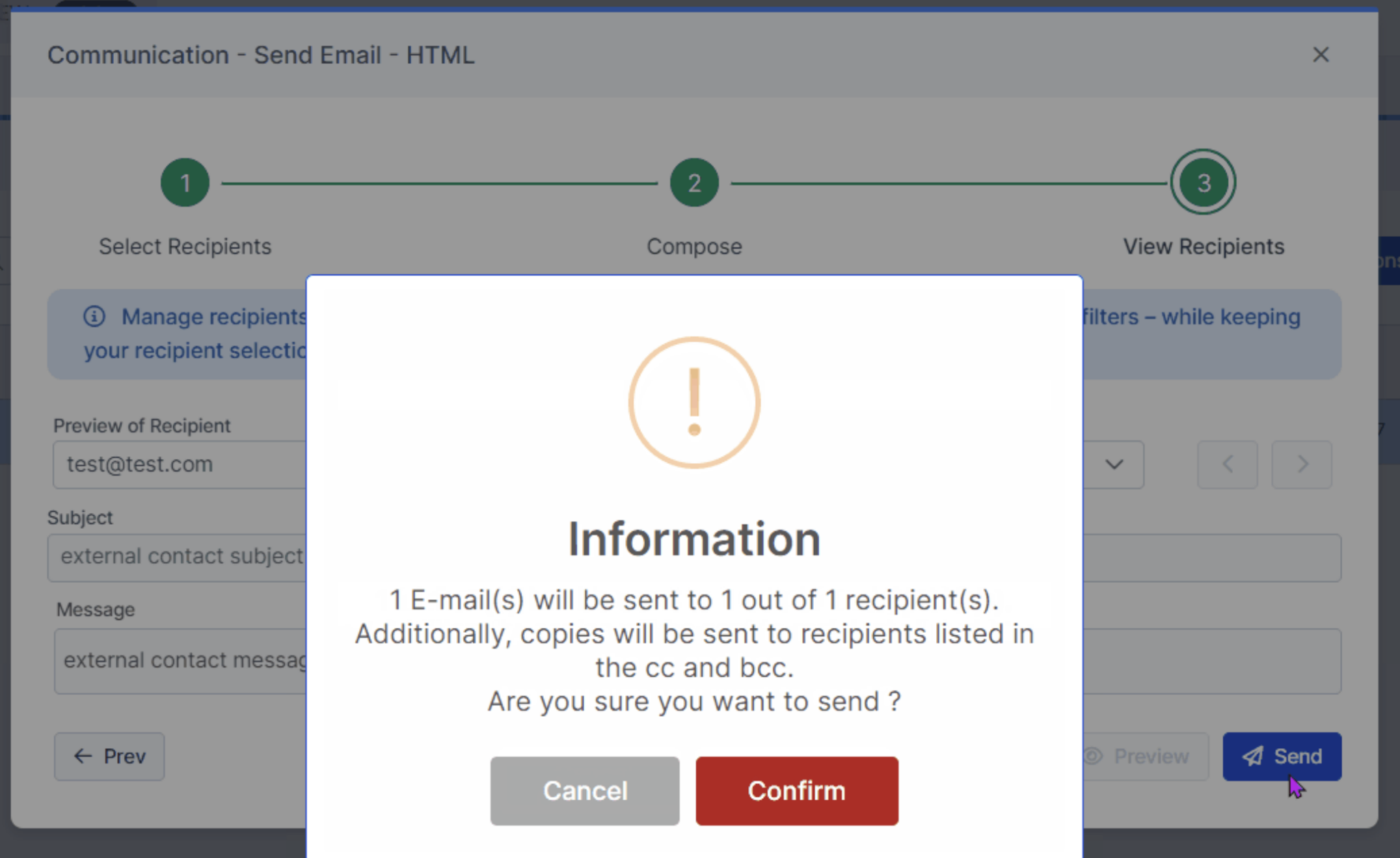 How to send Email and SMS messages from the External Contacts List in Vision – Bromcom ...