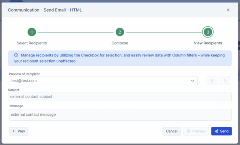 How to send Email and SMS messages from the External Contacts List in Vision – Bromcom ...