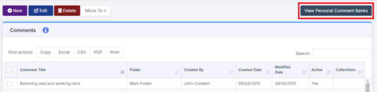 How to Manage Comment Banks – Bromcom – Documentation Centre