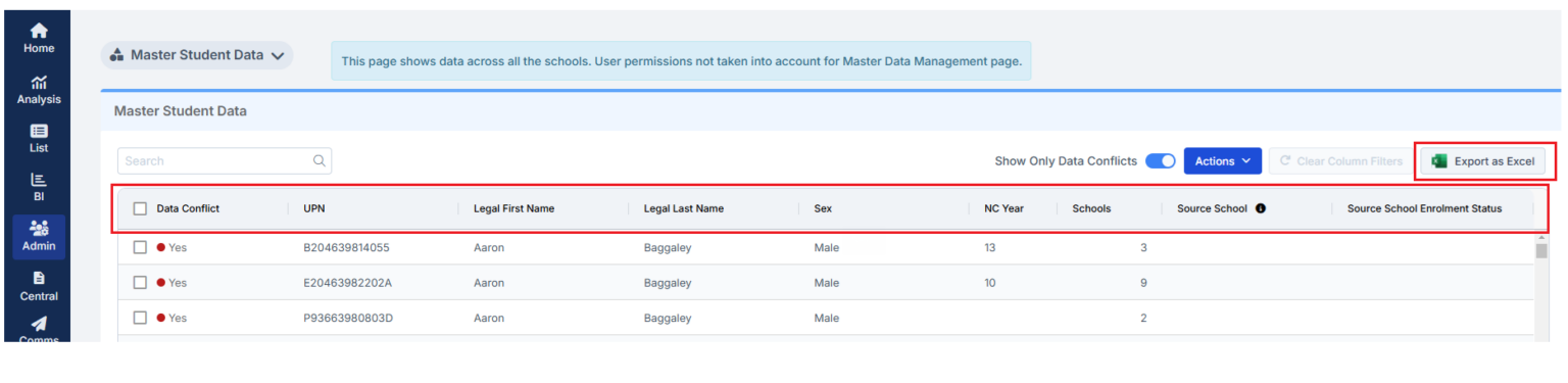 How to use Master Data Management in Vision – Bromcom – Documentation Centre