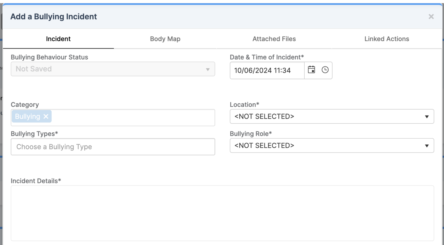 How to Add a Bullying Incident – Bromcom – Documentation Centre