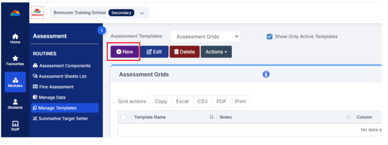 How to Create Assessment Grids – Bromcom – Documentation Centre