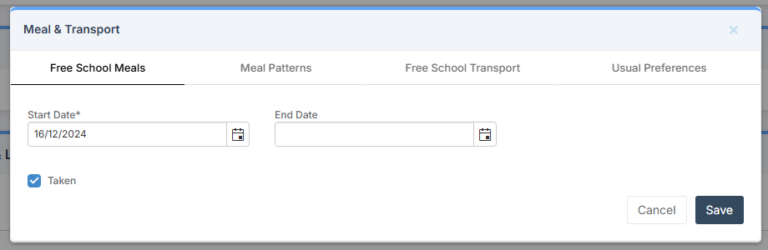 How to add FSM Eligibility to a Student – Bromcom – Documentation Centre