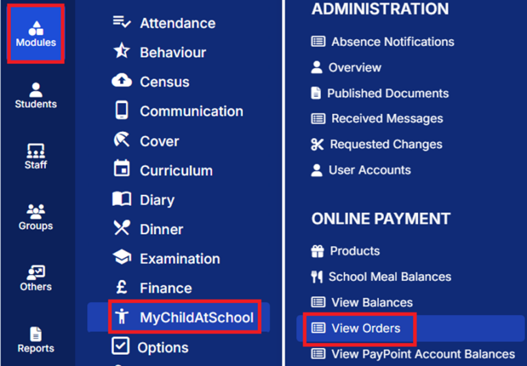 How to Create and Pay Orders (for MCAS Administrators) – Bromcom ...