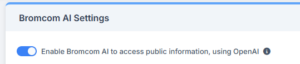 How to use Bromcom AI – Bromcom – Documentation Centre
