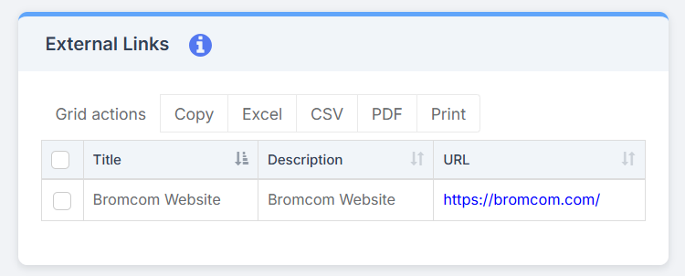 How to use External Links – Bromcom – Documentation Centre