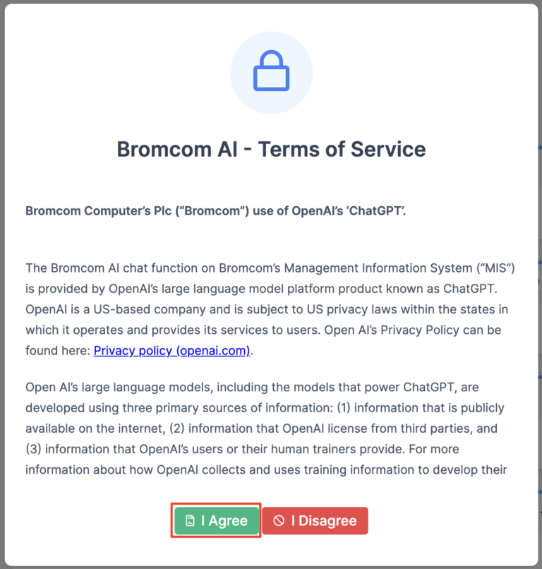 How to Use Bromcom AI Bot in Quick Reports – Bromcom – Documentation Centre