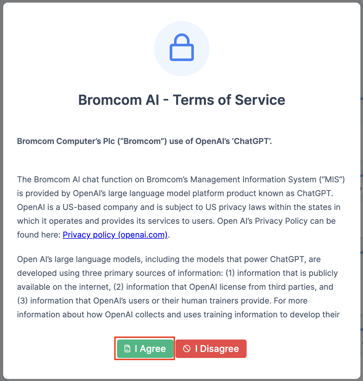 How to Use Bromcom AI Bot in Quick Reports – Bromcom – Documentation Centre