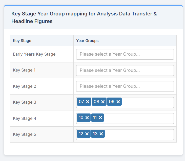 How to setup Key Stage Year Group Mapping – Bromcom – Documentation Centre