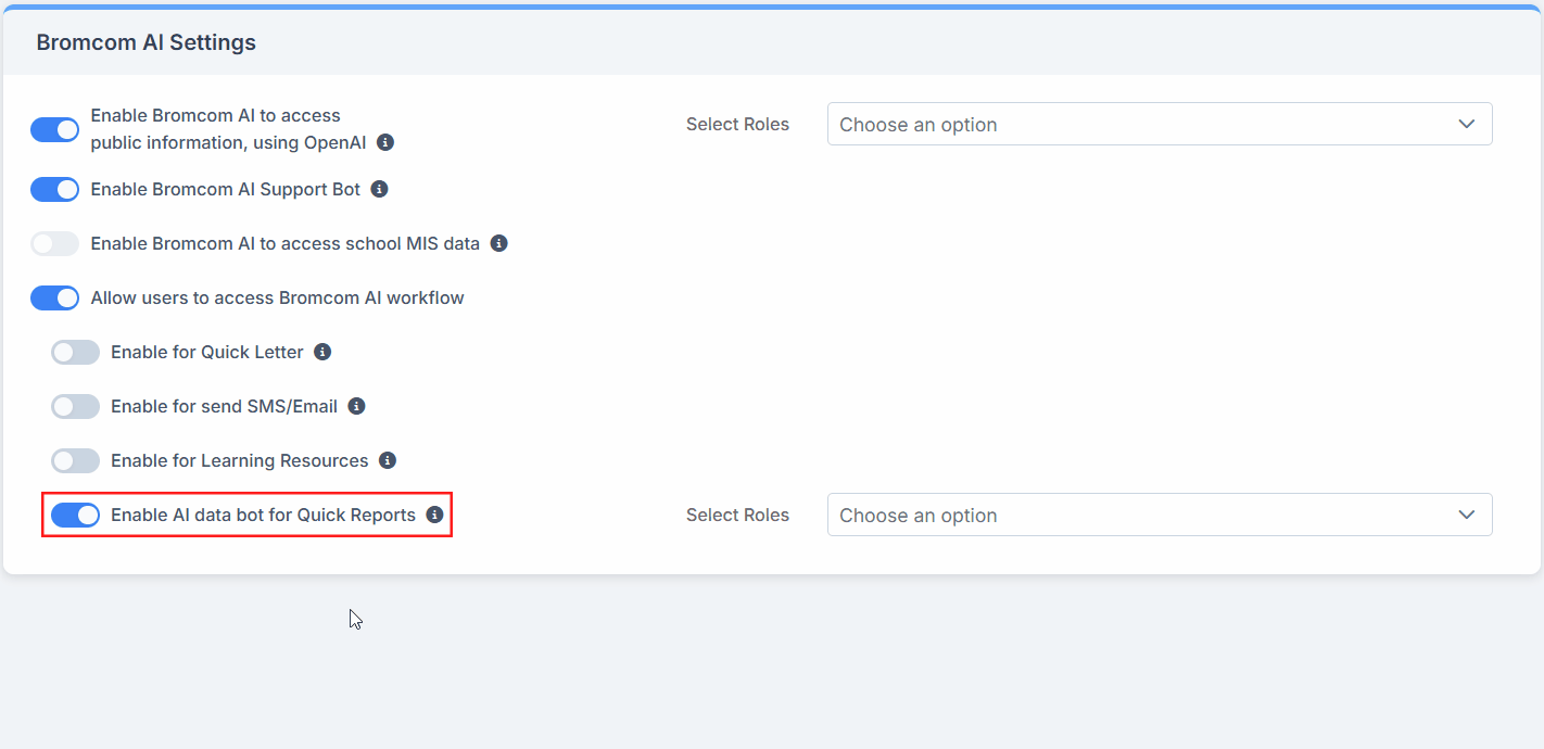How to Use Bromcom AI Bot in Quick Reports – Bromcom – Documentation Centre