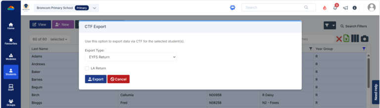 How to Administer the EYFS Profile Return – Bromcom – Documentation Centre
