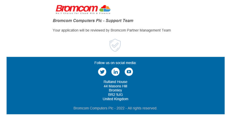 Partner Registration and Login Process – Bromcom – Documentation Centre