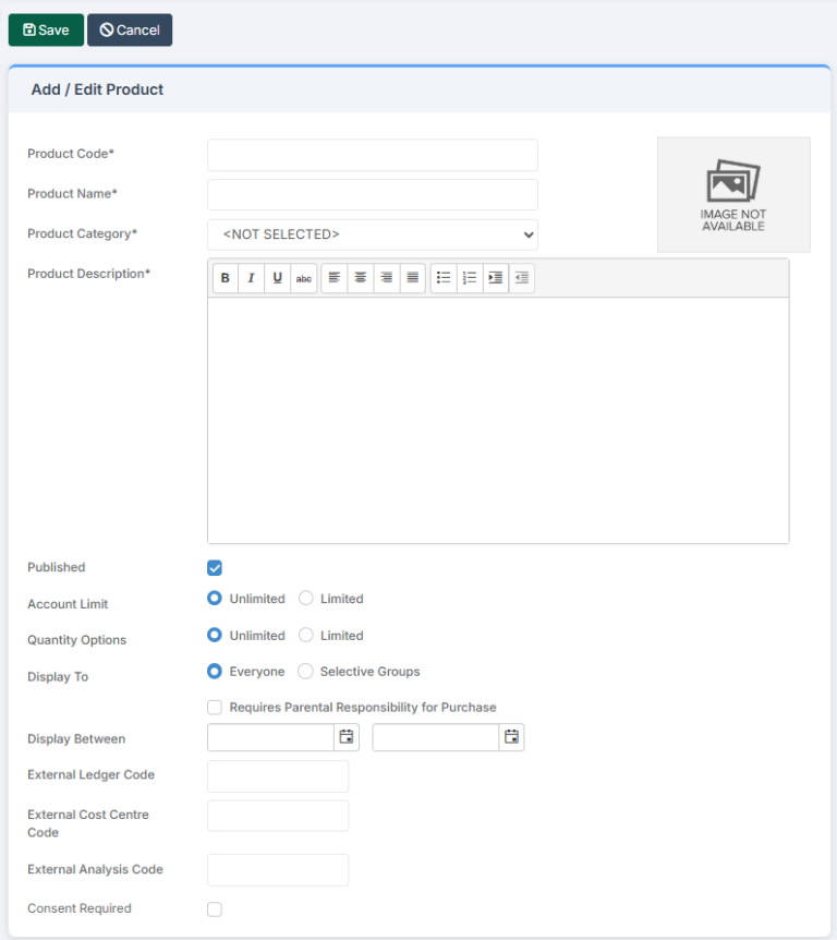 How to create a Product for MCAS – Bromcom – Documentation Centre