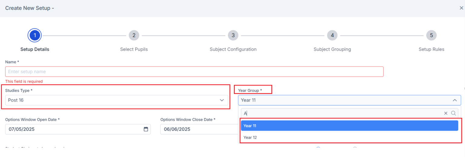 How to use the Options Setup page – Bromcom – Documentation Centre