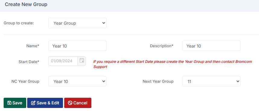 How To Create a Year Group – Bromcom – Documentation Centre