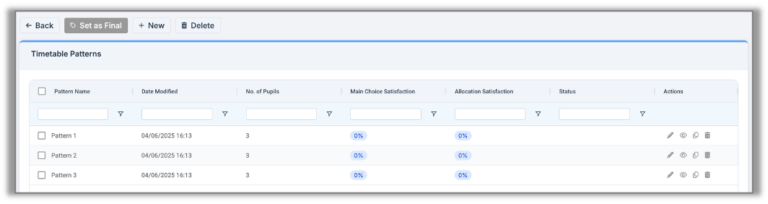 How to use Options Timetable Patterns – Bromcom – Documentation Centre