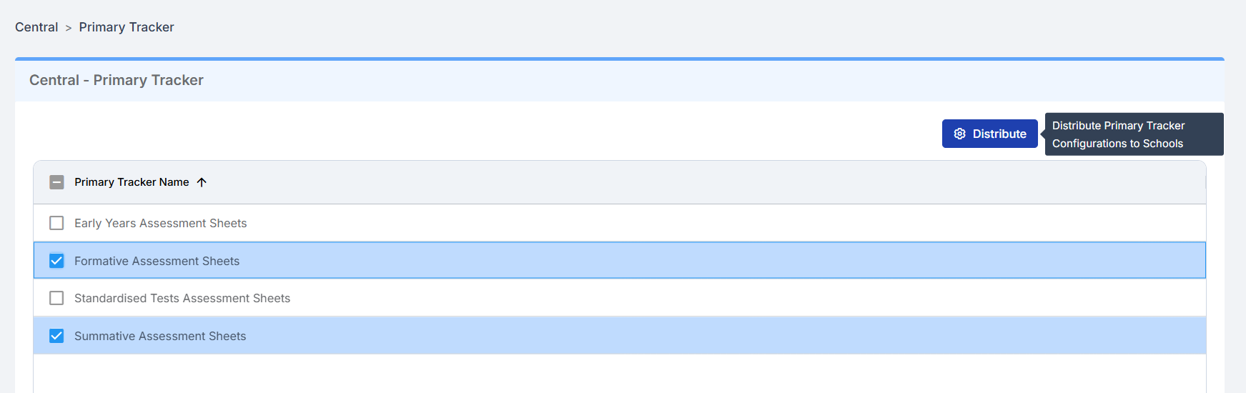 How to Distribute Primary Tracker Assessment Tracking Templates within ...