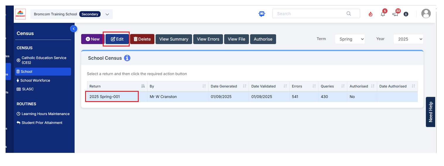 School Census Error 5160 – Bromcom – Documentation Centre