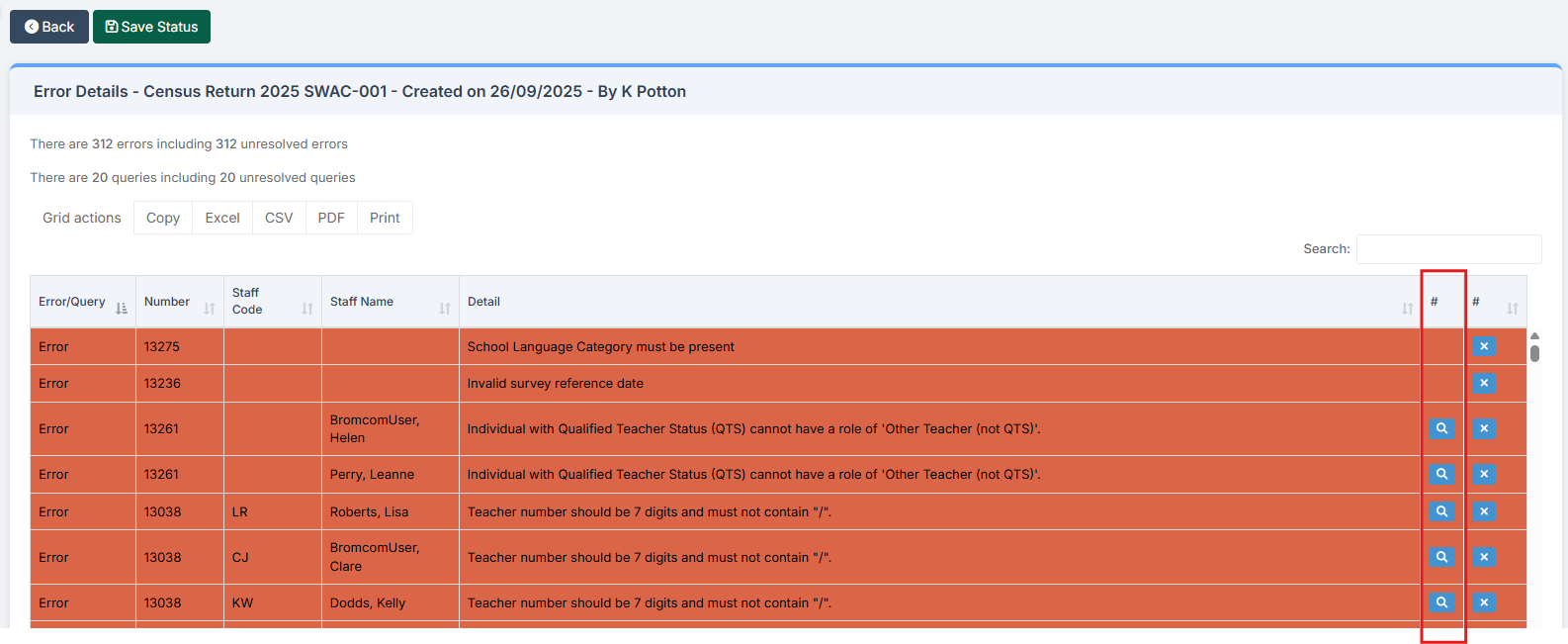 Wales School Workforce Annual Census (SWAC) Error Resolution Guide – Bromcom – Documentation Centre
