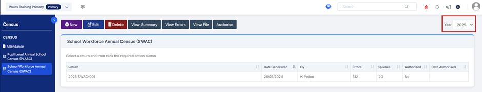 Wales School Workforce Annual Census (SWAC) Error Resolution Guide – Bromcom – Documentation Centre