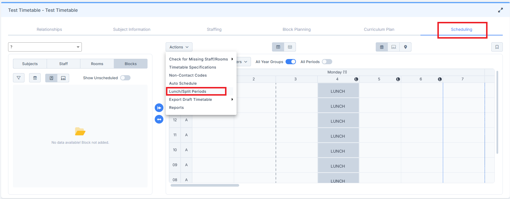 How to Set Up Split Lunches for wTimetable – Bromcom – Documentation Centre