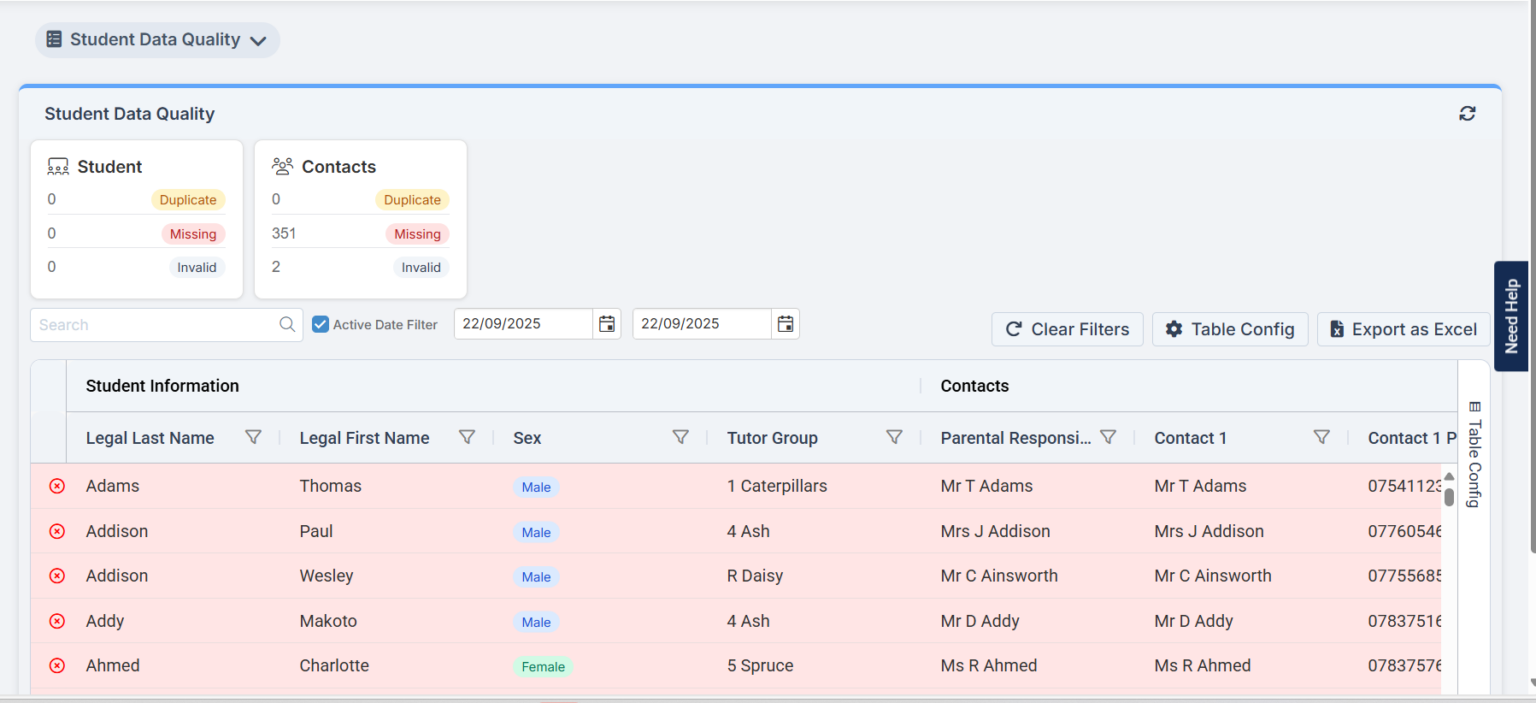 How to use the Student Data Quality Dashboard – Bromcom – Documentation Centre
