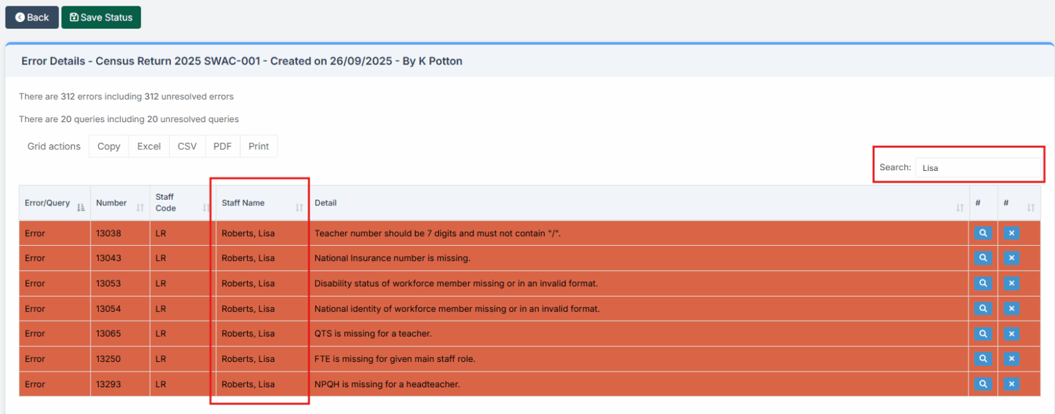 Wales School Workforce Annual Census (SWAC) Error Resolution Guide – Bromcom – Documentation Centre
