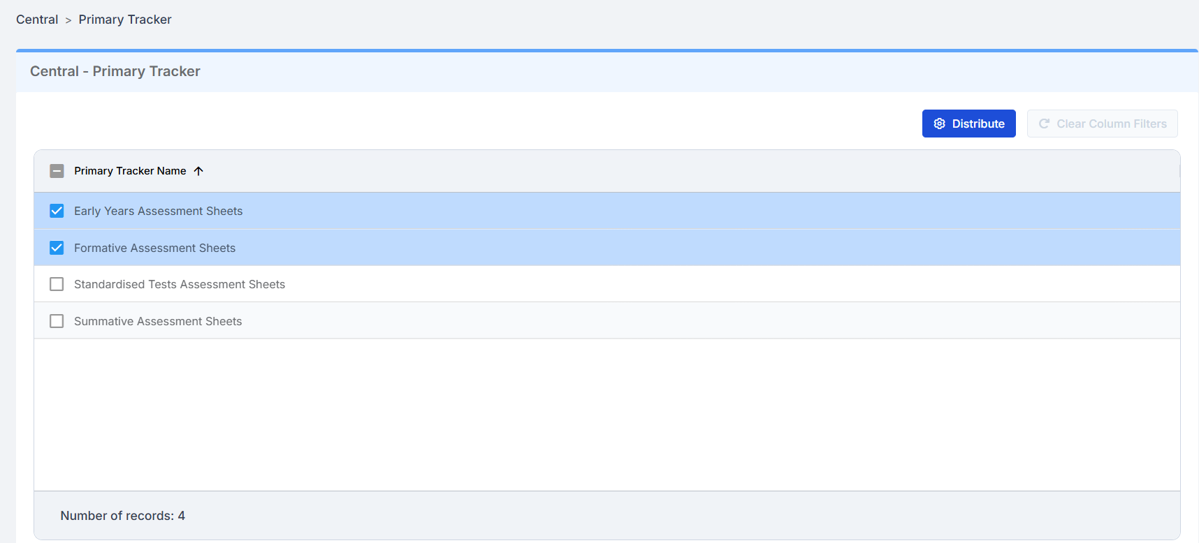 How to Distribute Primary Tracker Assessment Tracking Templates within ...