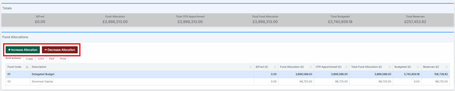 How to Allocate Funding In Fund Allocation – Bromcom – Documentation Centre