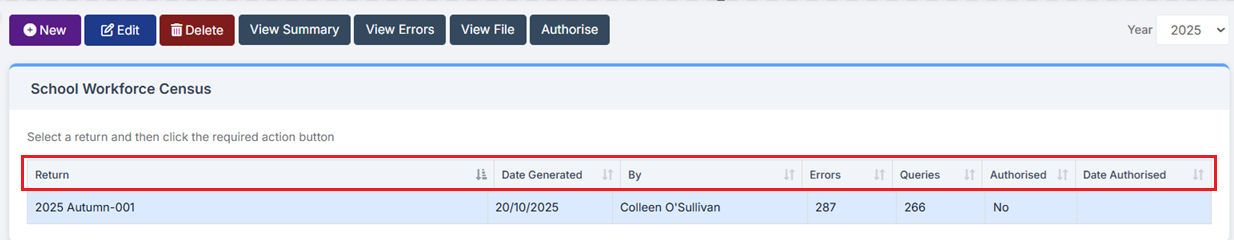 England 2025 School Workforce Census Error Resolutions Guide – Bromcom – Documentation Centre