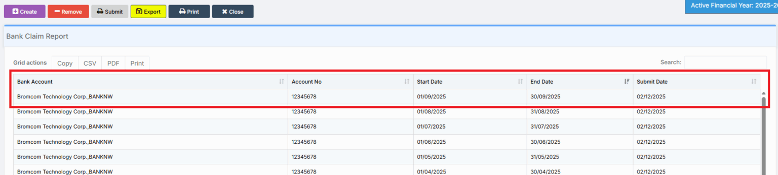 How to Use the Bank Claim Report – Bromcom – Documentation Centre