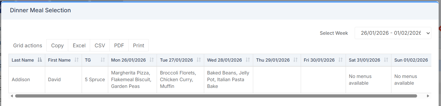 How to Amend Dinner Menu Selections from the Student List Page ...