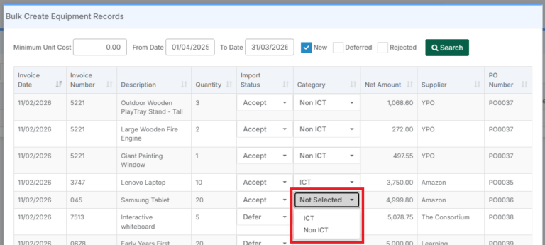 How to Use the Equipment Register – Bromcom – Documentation Centre