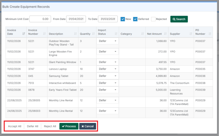 How to Use the Equipment Register – Bromcom – Documentation Centre