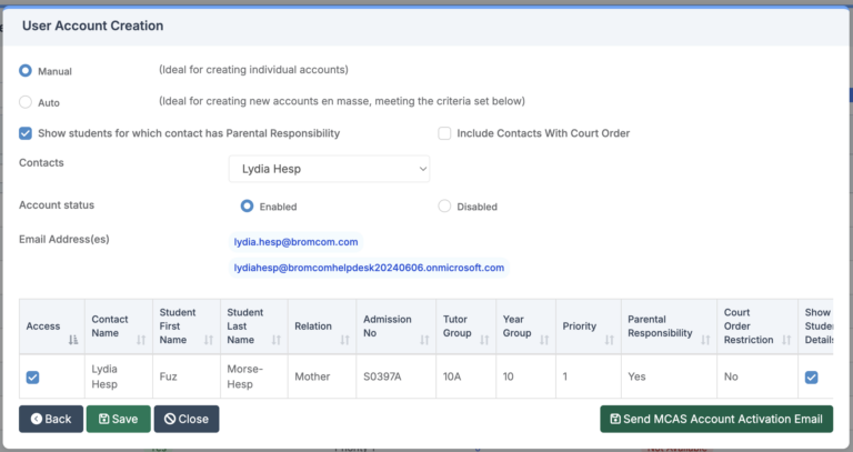 How to Create MCAS User Accounts – Bromcom – Documentation Centre