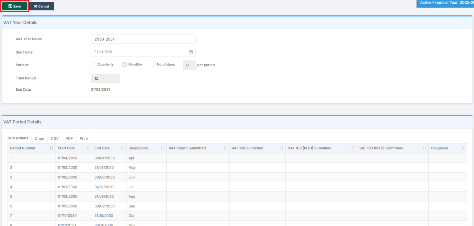 How to Create VAT Periods – Bromcom – Documentation Centre