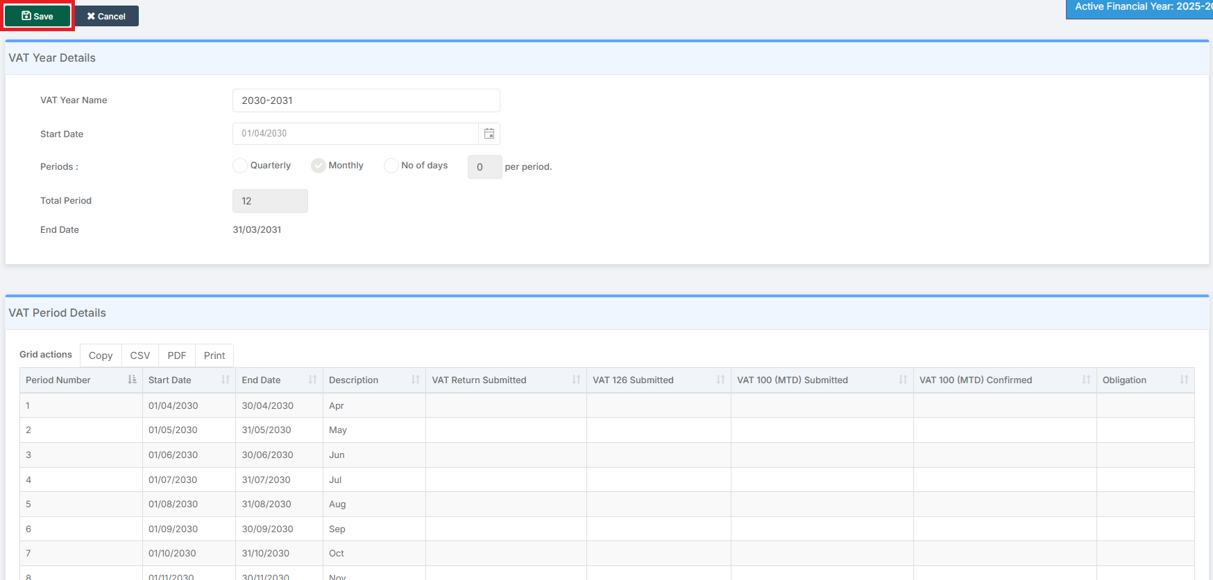 How to Create VAT Periods – Bromcom – Documentation Centre