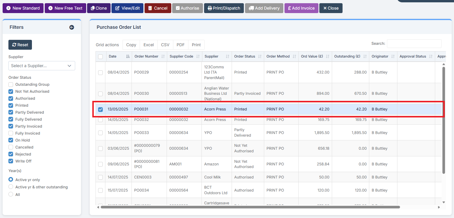 How to Cancel a Purchase Order – Bromcom – Documentation Centre