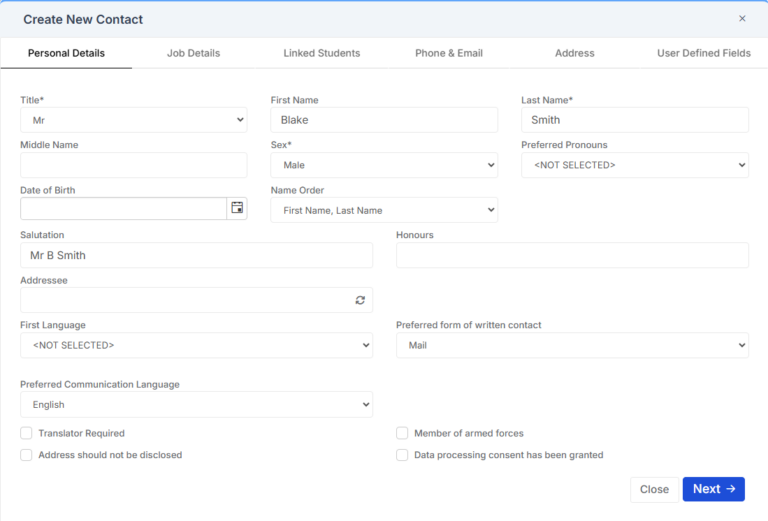 How to Manage and Add Contacts from a Student’s Record. – Bromcom ...